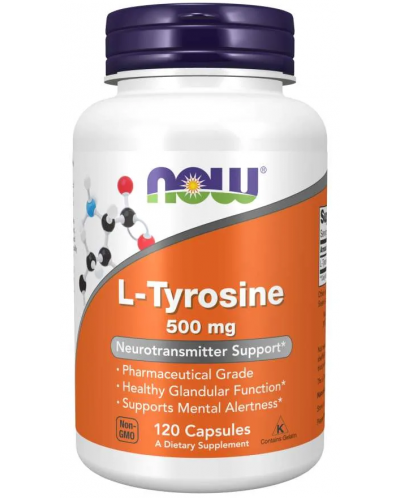 L-Tyrosine, 500 mg, 120 capsule, Now | Ozone.ro