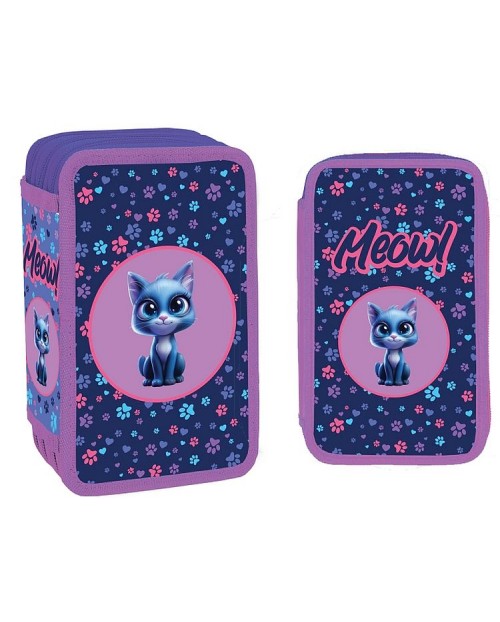 Penar cu rechizite S. Cool - Meow, 3 fermoare, 38 piese | Ozone.ro