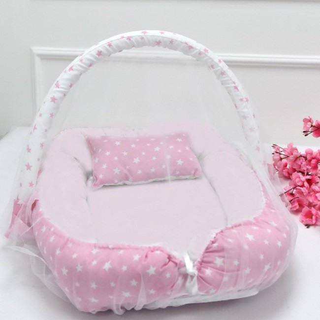 Cuib pentru copii Baby baba - Cu accesorii, roz | Ozone.ro