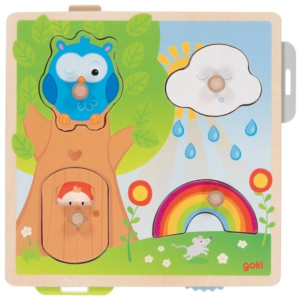 Puzzle din lemn Goki - Vremea, cu poze ascunse | Ozone.ro