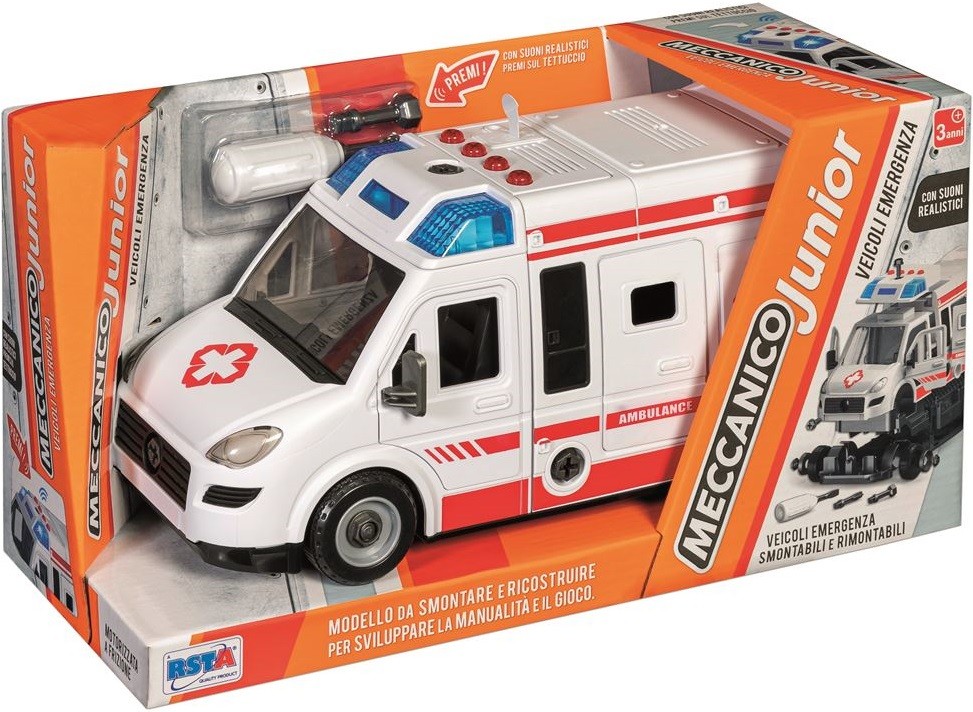 Set de joaca pentru copii RS Toys - Ambulanță de montaj, cu sunet și ...