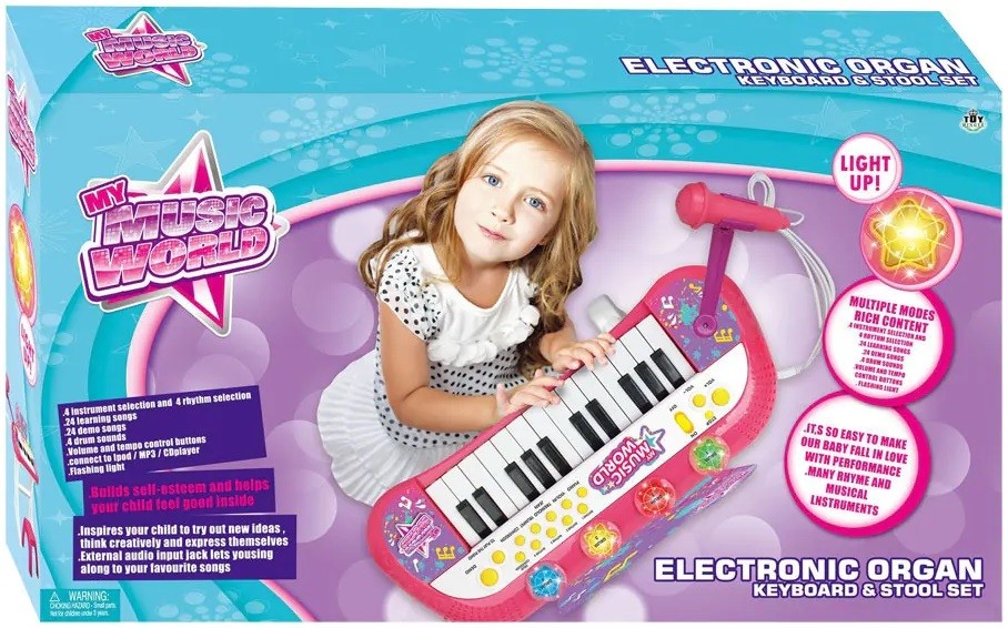 Instrument muzical pentru copii Yifeng - My Music World, pian cu scaun ...