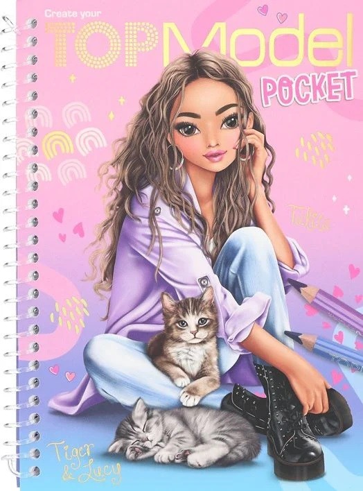 Carte de colorat de buzunar Depesche TopModel - Tiger and Lucy | Ozone.ro