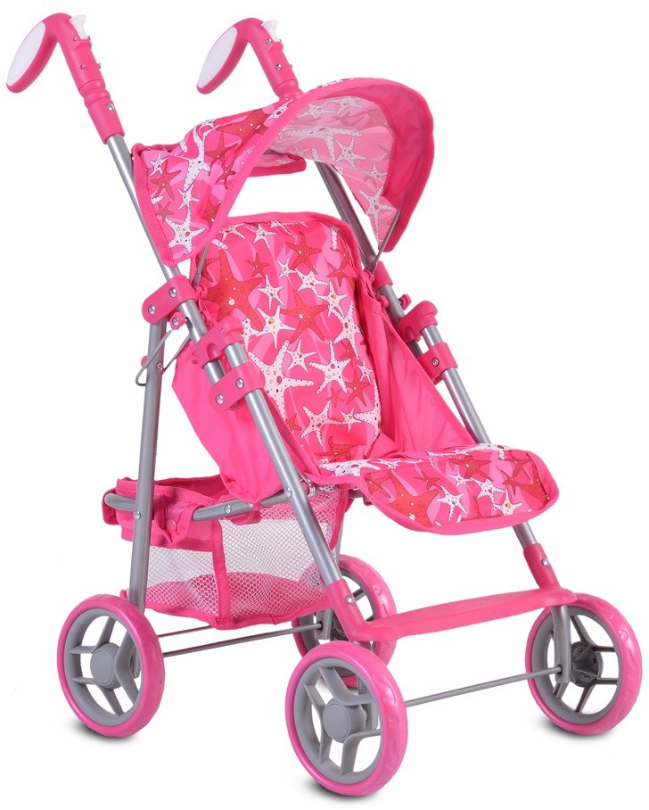 Carucior pentru papusi Moni - Stars, roza | Ozone.ro