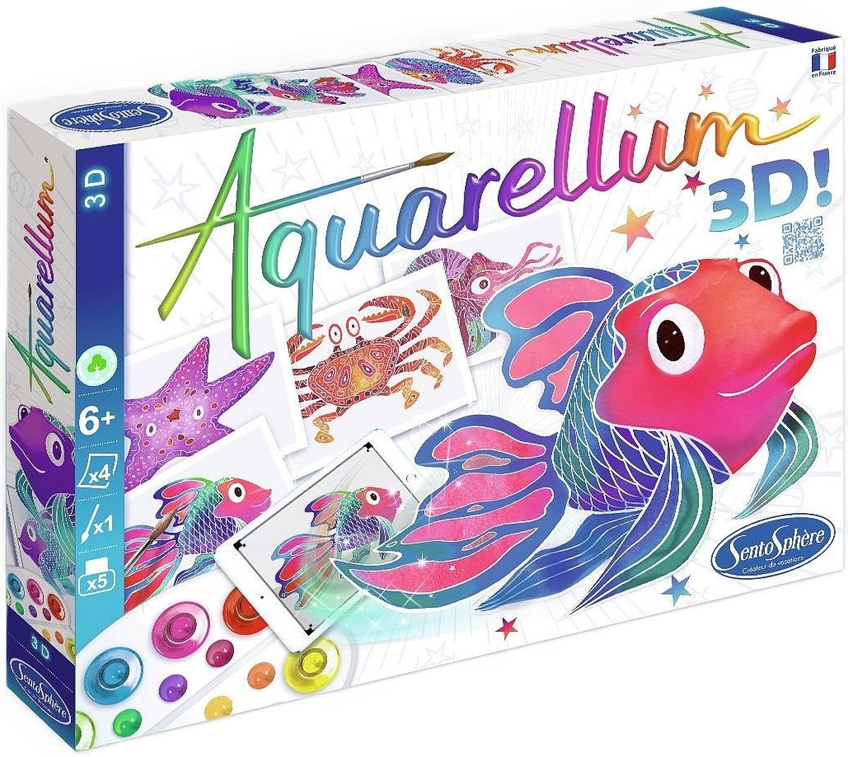 Set de colorat cu acuarele Sentosphere Aquarellum - Viața marină | Ozone.ro