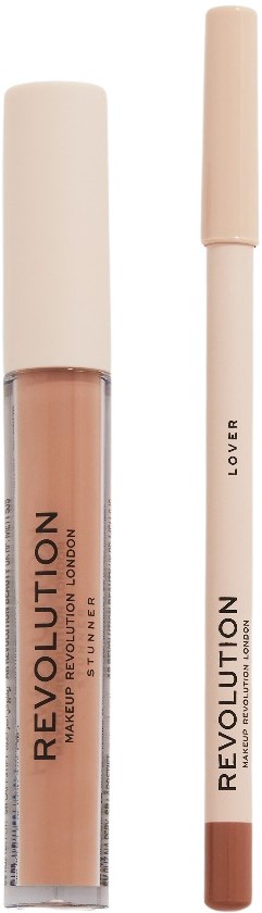 Makeup Revolution Set de buze - Ruj și creion Lover, 3 ml + 1 g | Ozone.ro