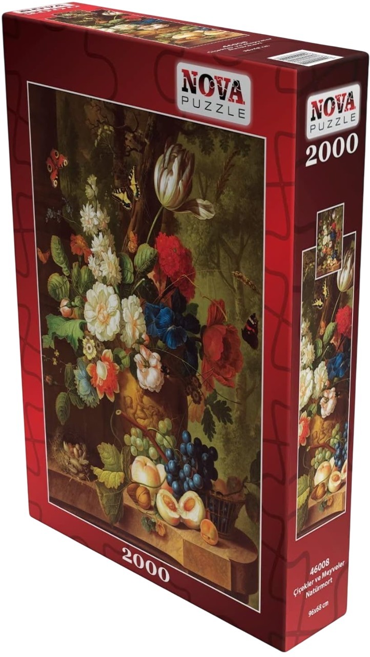 Puzzle Nova puzzle din 2000 piese - Natură statică cu flori și fructe ...