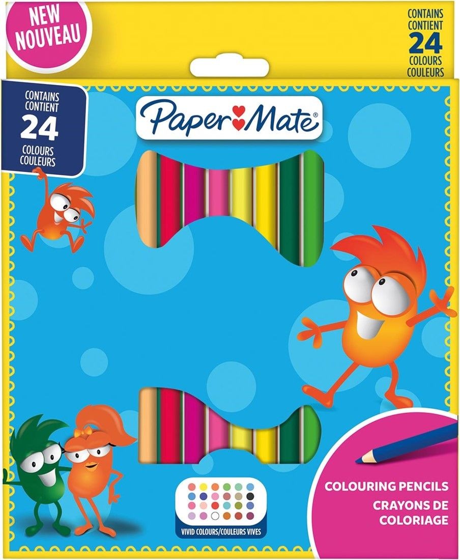 Creioane de colorat Paper Mate Kids - 24 de culori | Ozone.ro