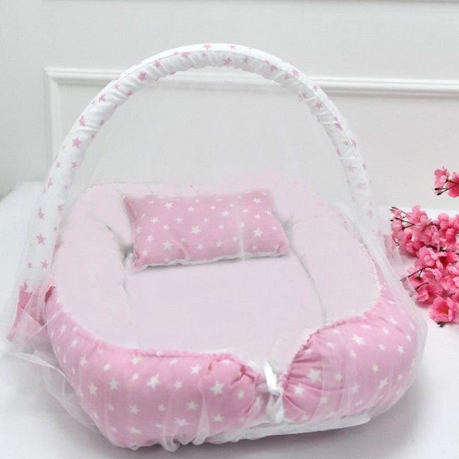 Cuib pentru copii Baby baba - Cu accesorii, roz | Ozone.ro