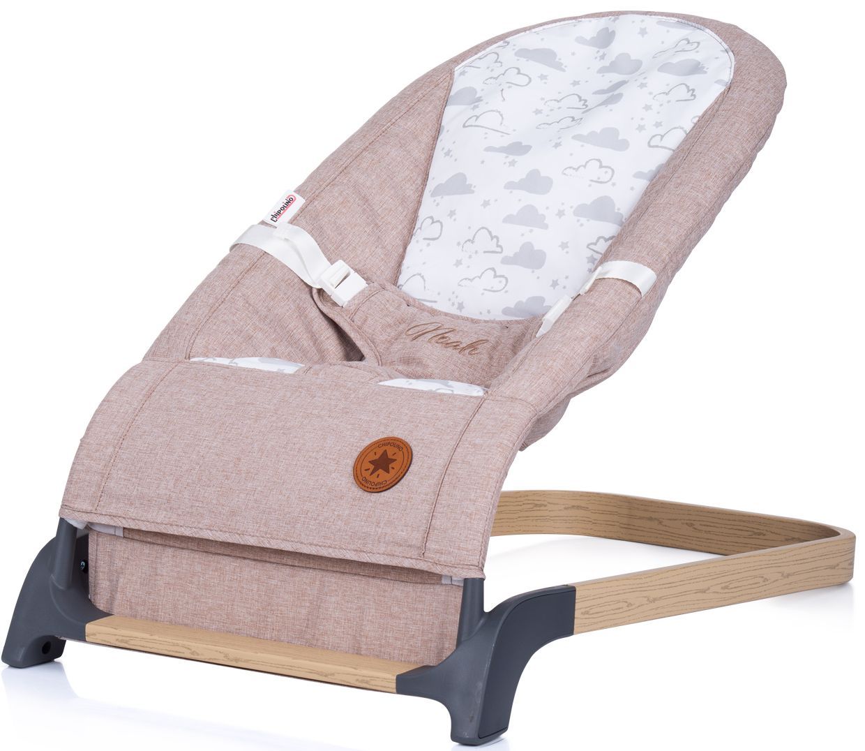 Sezlong din lemn pentru copii Chipolino - Noah, hummus | Ozone.ro