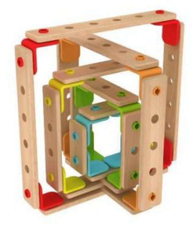 Constructor din lemn Classic World - Curcubeu | Ozone.ro