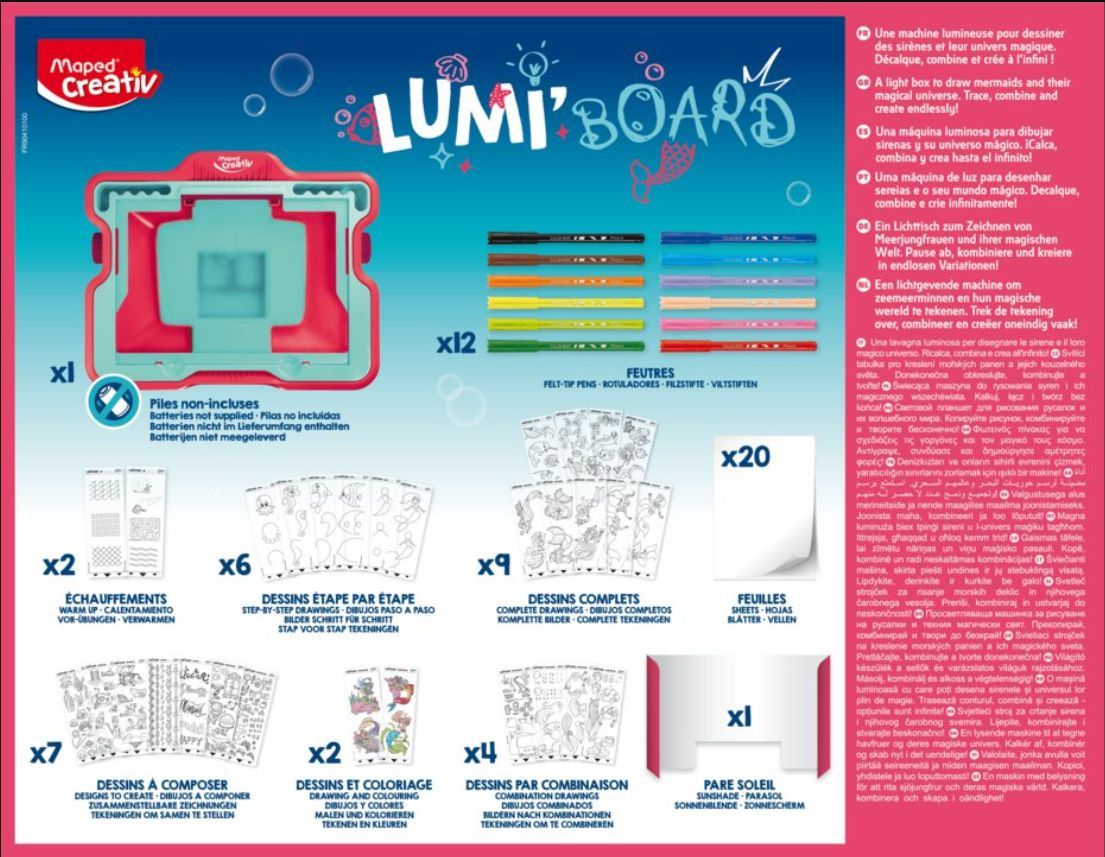 Tablă de desen Maped Creativ - Cu iluminare de fundal LED | Ozone.ro