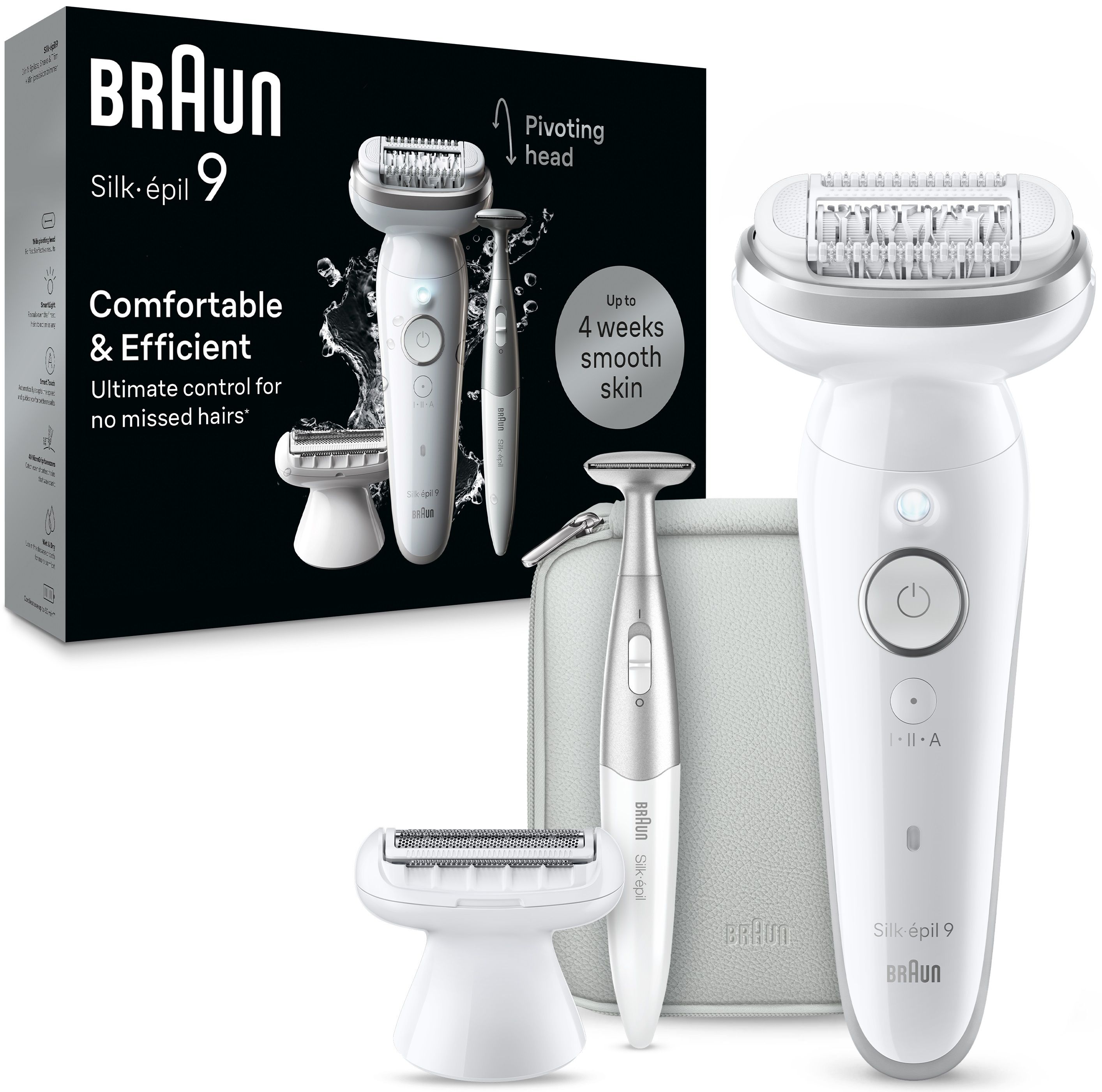 Epilator Braun - SES 9-241, 2 trepte, alb | Ozone.ro