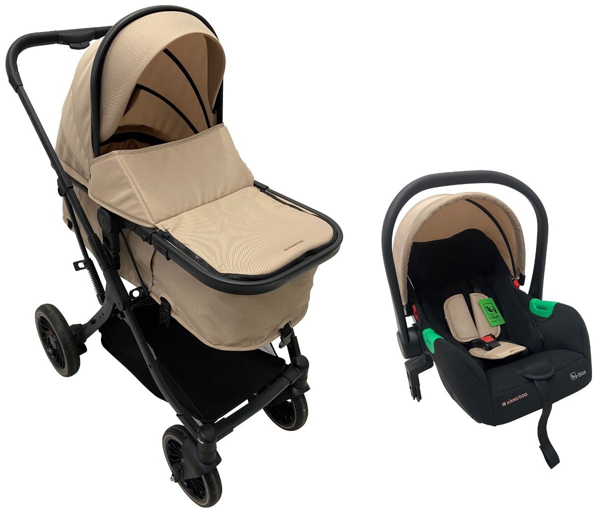 Cărucior combinat 3 în 1 KikkaBoo - One, Beige | Ozone.ro