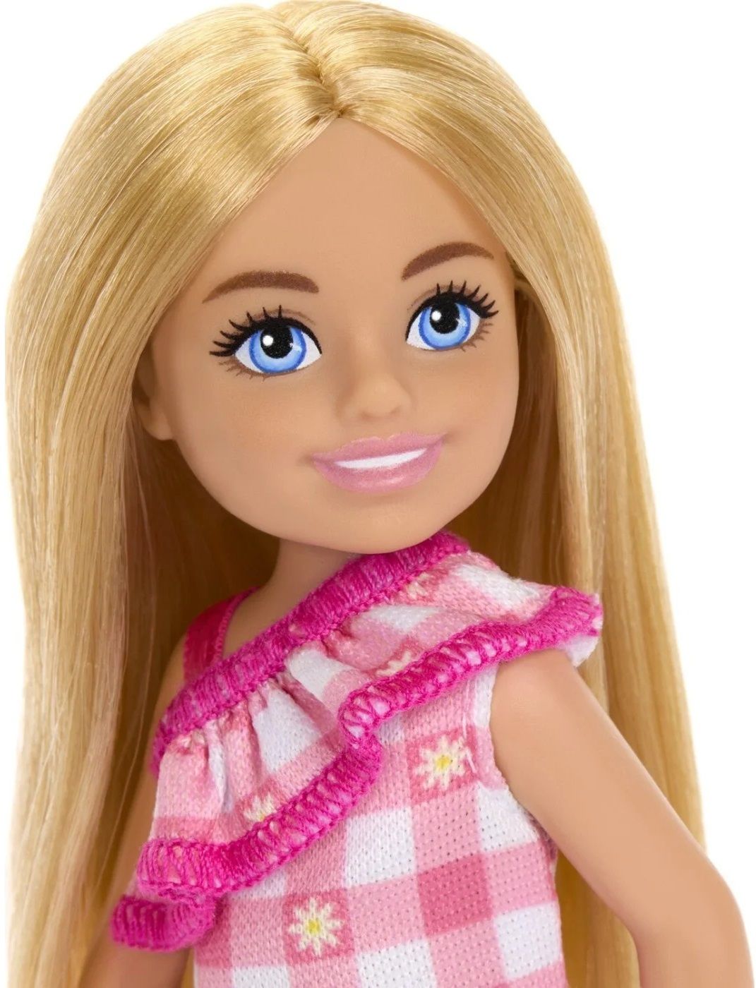 Păpuşă Barbie Chelsea - Cu o rochie roz în carouri | Ozone.ro