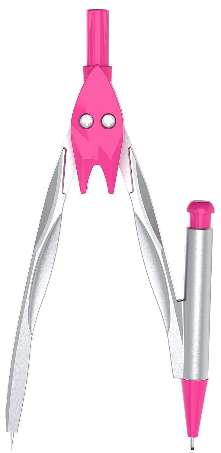 Compas metalic Deli Orbit - EH606, cu creion, ciclam | Ozone.ro