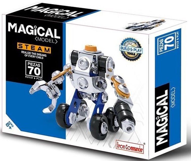Constructor din metal Raya Toys - Magical Model, robot, 70 de piese ...