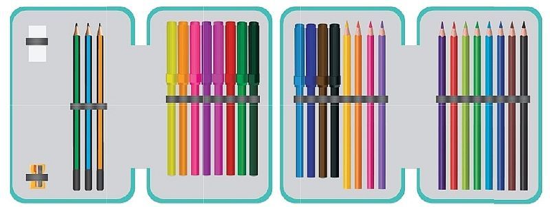 Penar cu rechizite S. Cool - Next Level, 2 fermoare, 29 piese | Ozone.ro