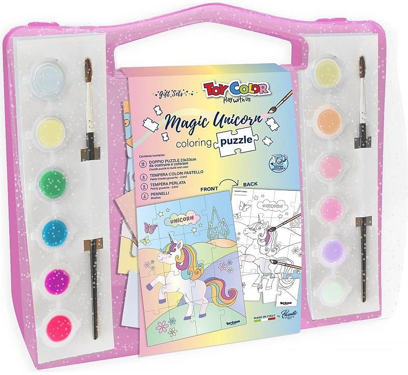 Puzzle de colorat într-o valiză Toy Color - Magic Unicorn | Ozone.ro