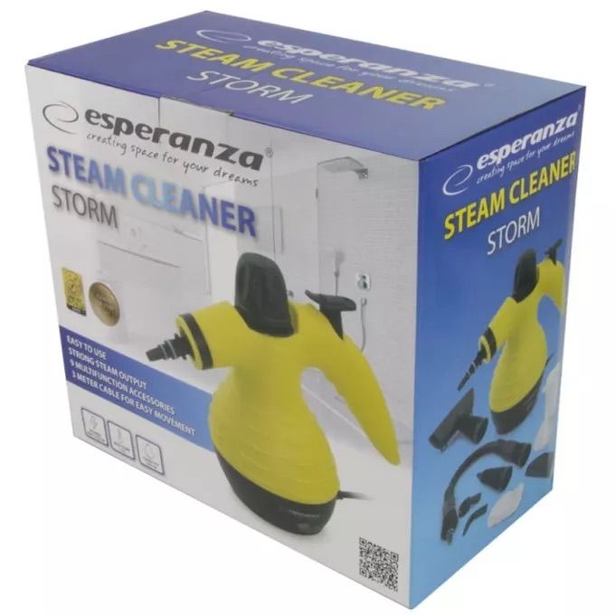 Aparat de curățat cu abur Esperanza - EHS001, 1050 W, 40 g/min, negru ...